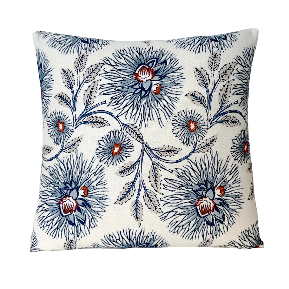 Modern Floral Botanical Pillow Cover in Indigo | Organic Modern Decor ...